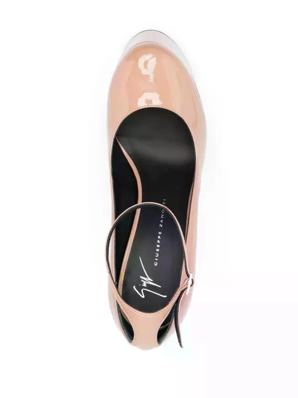 GIUSEPPE ZANOTTI Yana Patent Platform Pumps - Neutrals