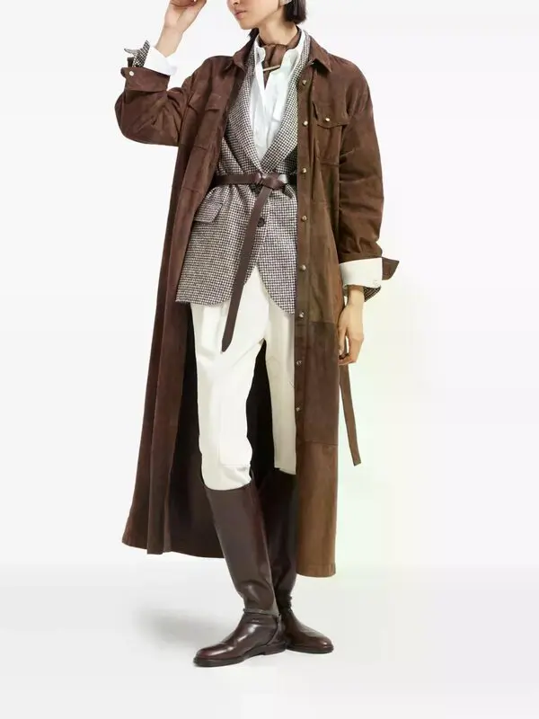 Brunello Cucinelli Belted Suede Shirt Dress