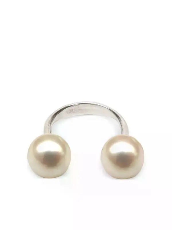 Saskia Diez Pearl Sling Ring - Silver