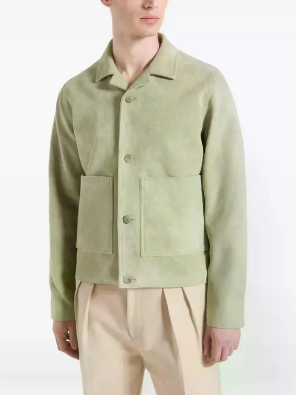 Manière De Voir Michel Revere-collar Jacket - Green