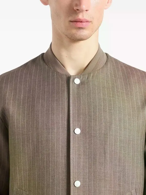 Manière De Voir Savin Pinstripe Bomber Jacket - Neutrals