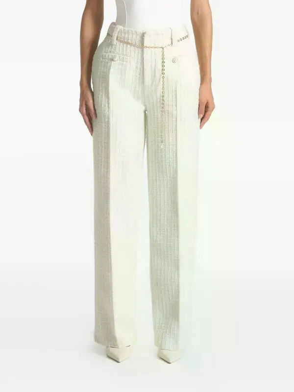 Manière De Voir Nathalie Tweed Trousers With Belt - Neutrals