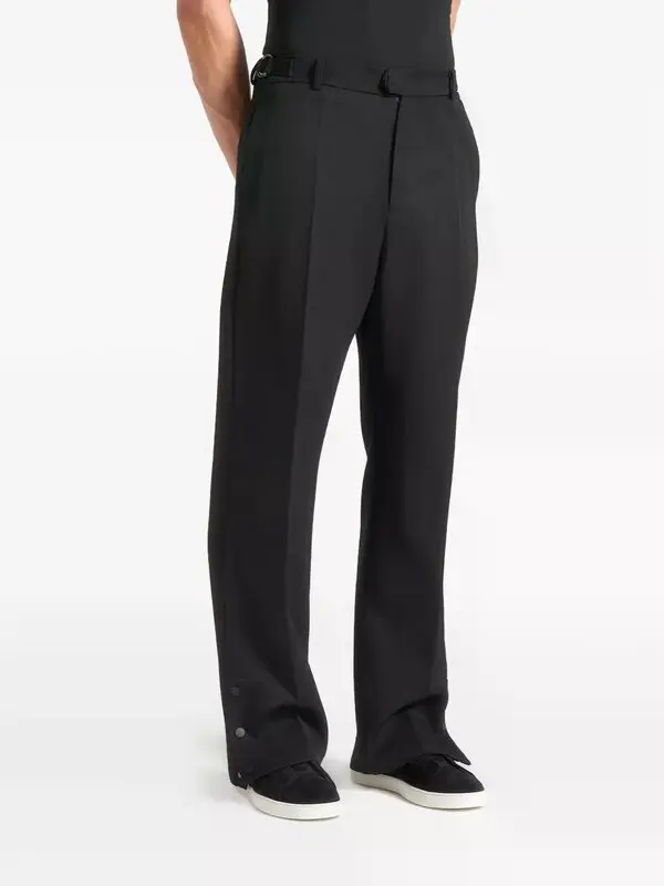 Manière De Voir Relaxed Fit Tailored Trousers With Button Cuffs - Black