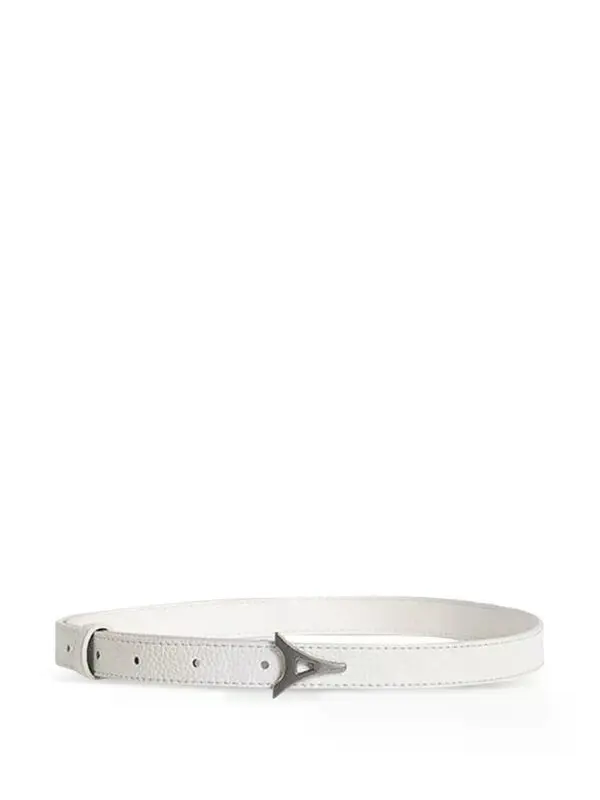 Manière De Voir Leonie Eiffel Slim Suede Belt - White