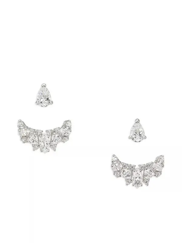 ANABELA CHAN 18kt Gold Snowflower Twinkle Diamond Earrings - White