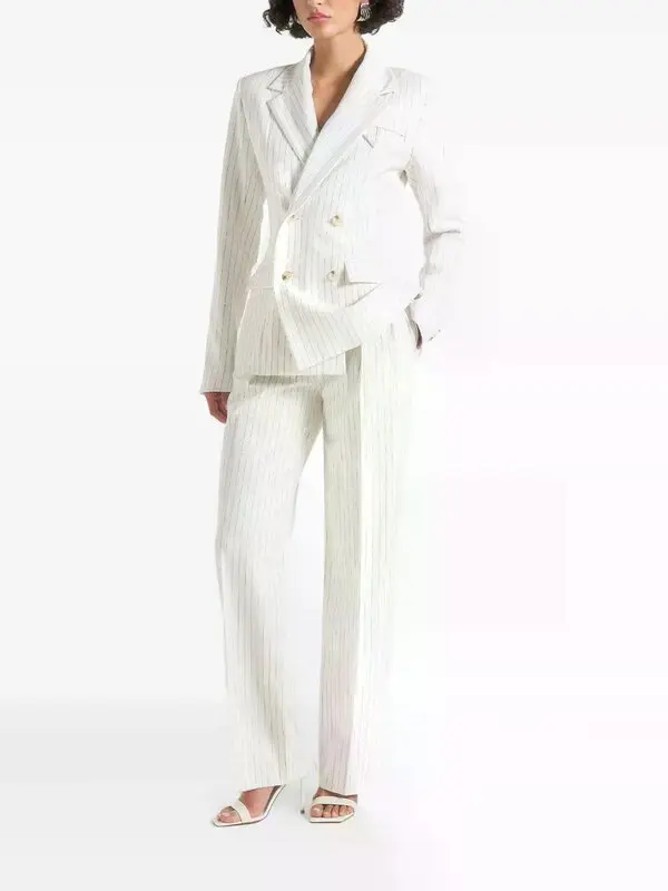 Manière De Voir Manier De Voir Maia Pinstripe Double-breasted Blazer - White