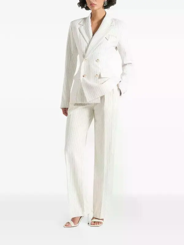 Manière De Voir Manier De Voir Maia Pinstripe Double-breasted Blazer - White