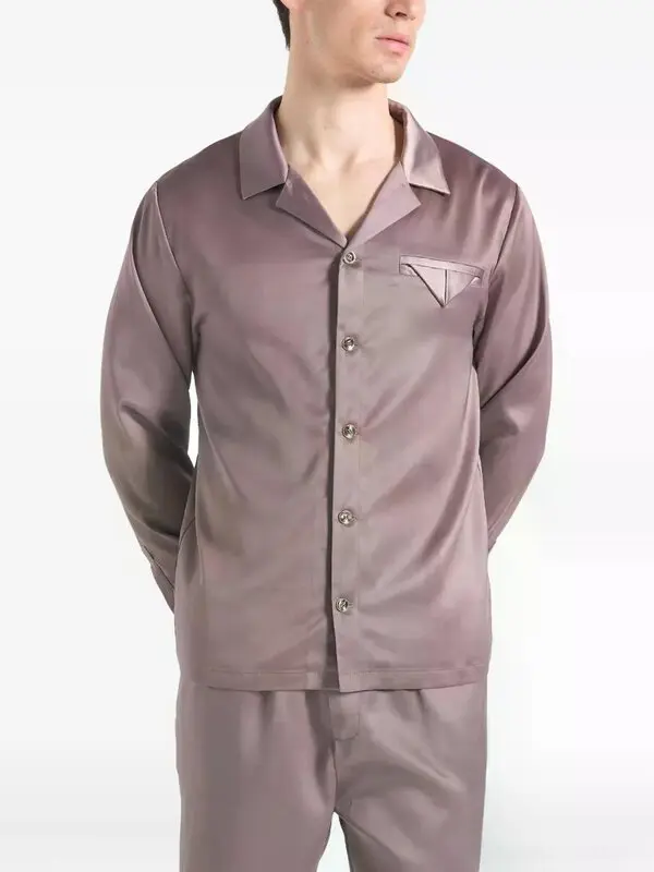 Manière De Voir Constant In Taupe Satin Overshirt