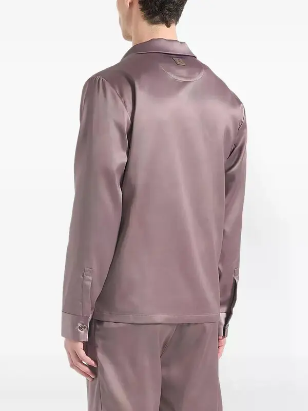 Manière De Voir Constant In Taupe Satin Overshirt