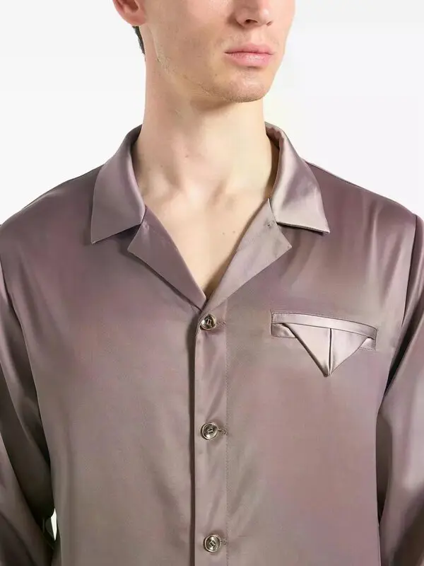 Manière De Voir Constant In Taupe Satin Overshirt