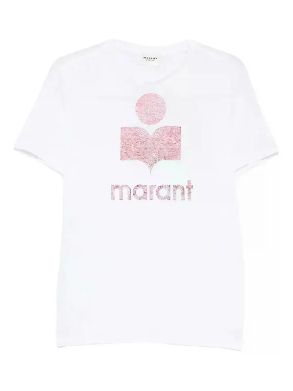 MARANT ETOILE Logo-print Linen T-shirt - White
