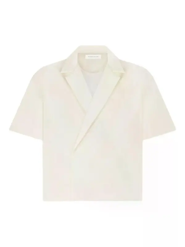 Manière De Voir Abel Boxy Twill Double-breasted Shirt - Neutrals