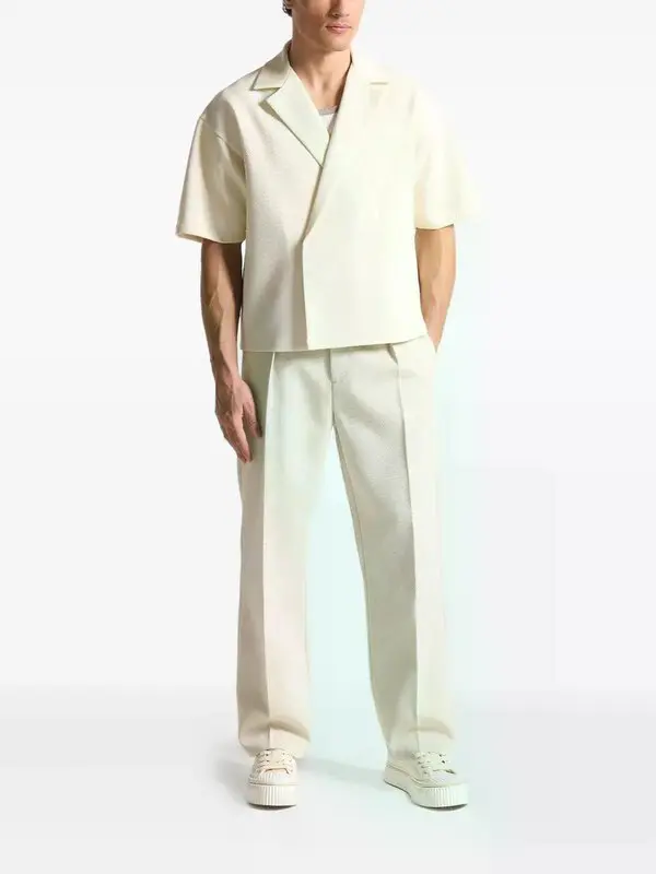 Manière De Voir Abel Boxy Twill Double Breasted Shirt - Neutrals