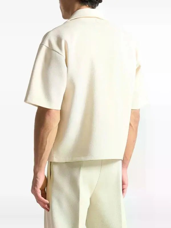 Manière De Voir Abel Boxy Twill Double Breasted Shirt - Neutrals