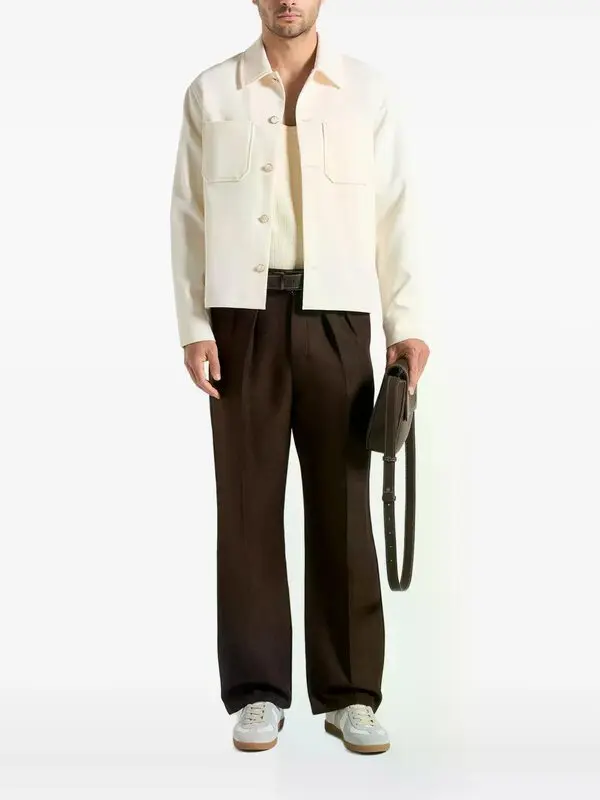 Manière De Voir Benoit Twill Pocket Cropped Shirt Cream - Neutrals