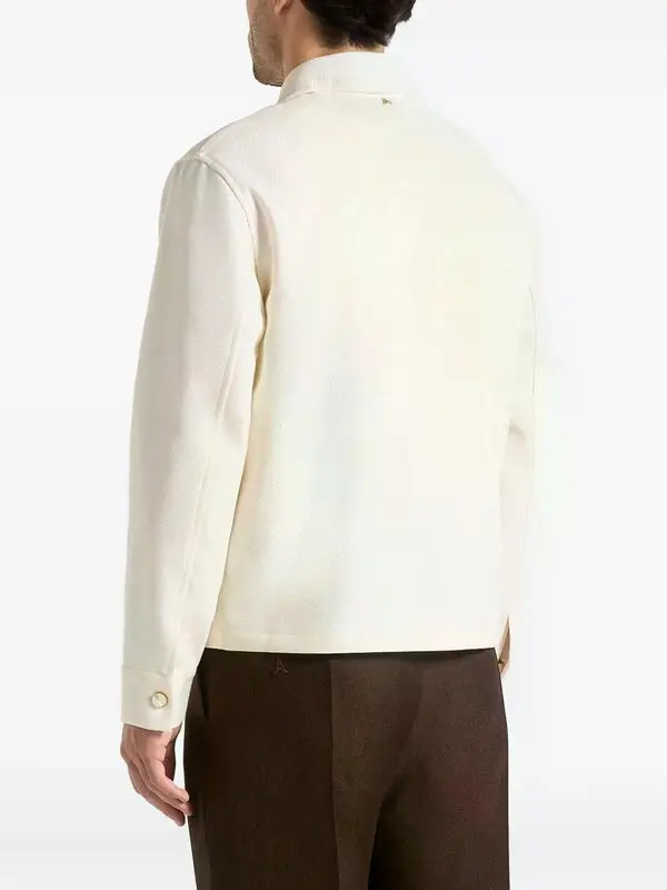Manière De Voir Benoit Twill Pocket Cropped Shirt Cream - Neutrals