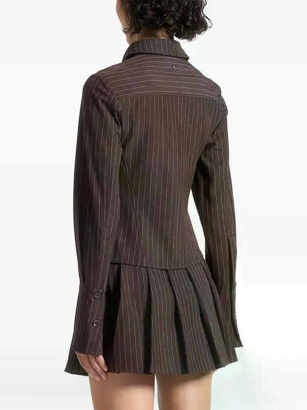 Manière De Voir Sonia Angled Pinstripe Shirt