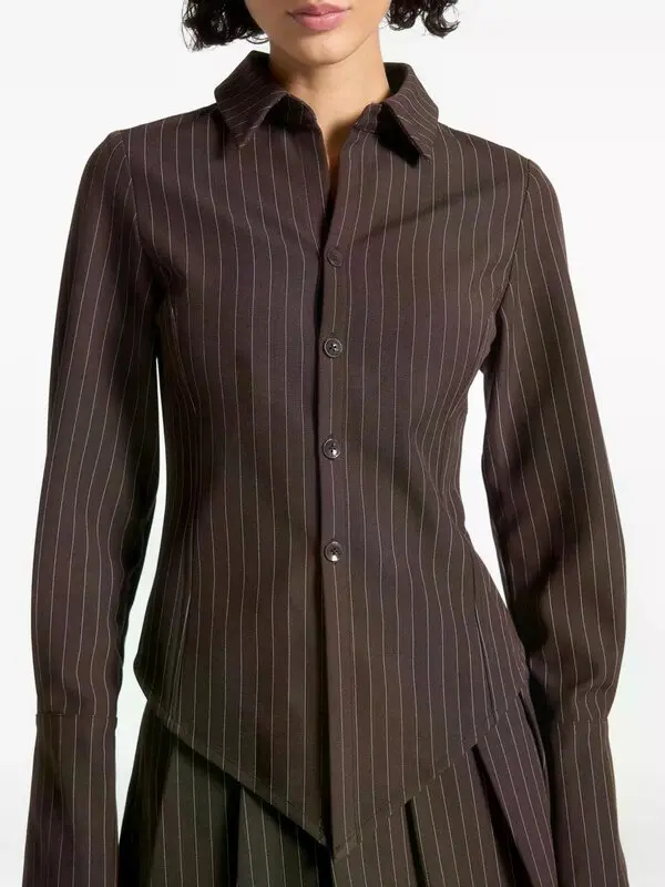 Manière De Voir Sonia Angled Pinstripe Shirt