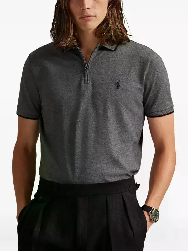 Polo Ralph Lauren Embroidered-logo Polo Shirt - Grey