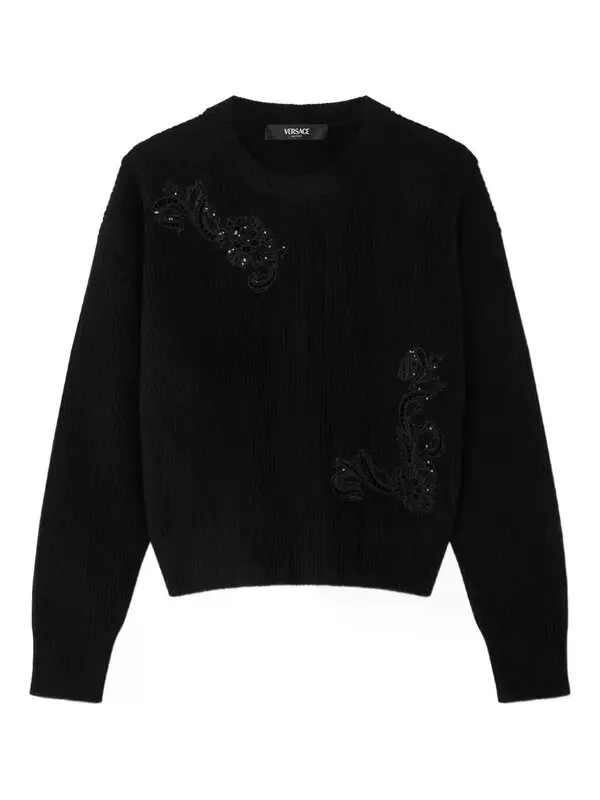 Versace Embroidered Detail Sweater
