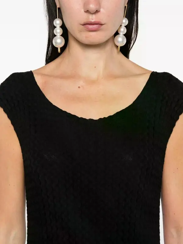 Issey Miyake Ribbed Sleeveless Midi Dress - Black
