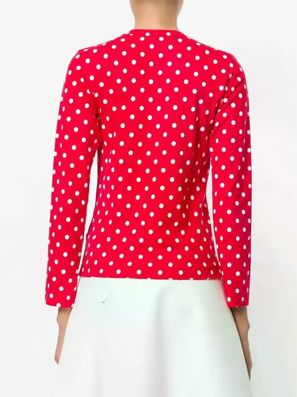 Play Comme Des Garcon Polka Dot Heart Logo T-shirt - 3 Red