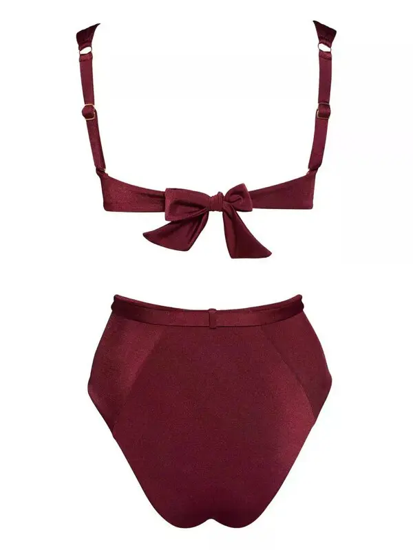 NOIRE SWIMWEAR Belted High-waisted Swimsuit