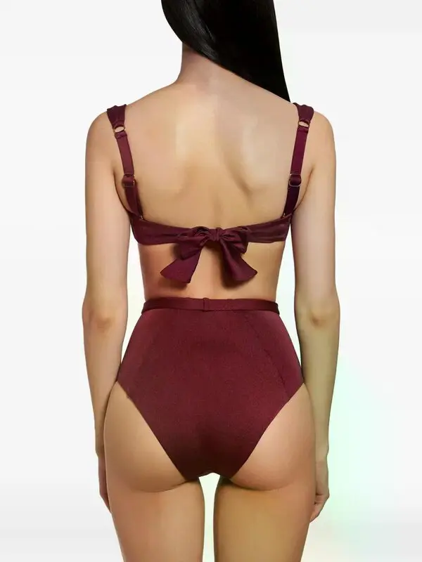 NOIRE SWIMWEAR Belted High-waisted Swimsuit