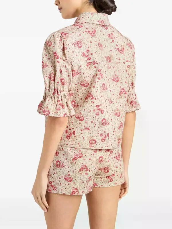 Cinq À Sept Holly Floral Puff-sleeve Jacket