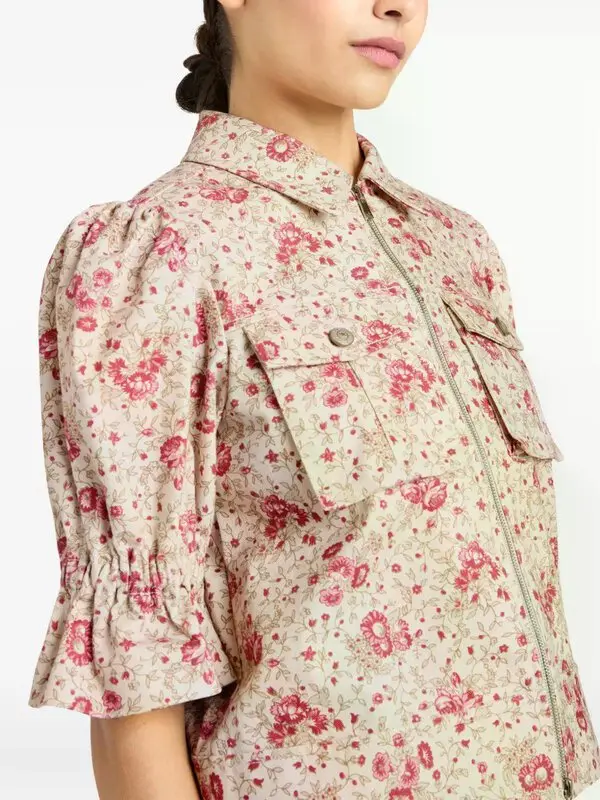 Cinq À Sept Holly Floral Puff-sleeve Jacket