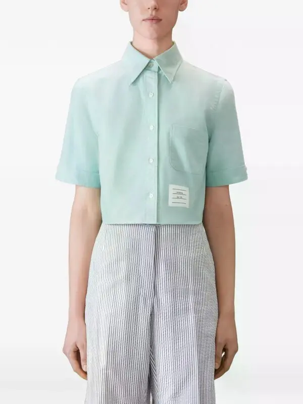 Thom Browne Short-sleeve Button Down Shirt - Blue