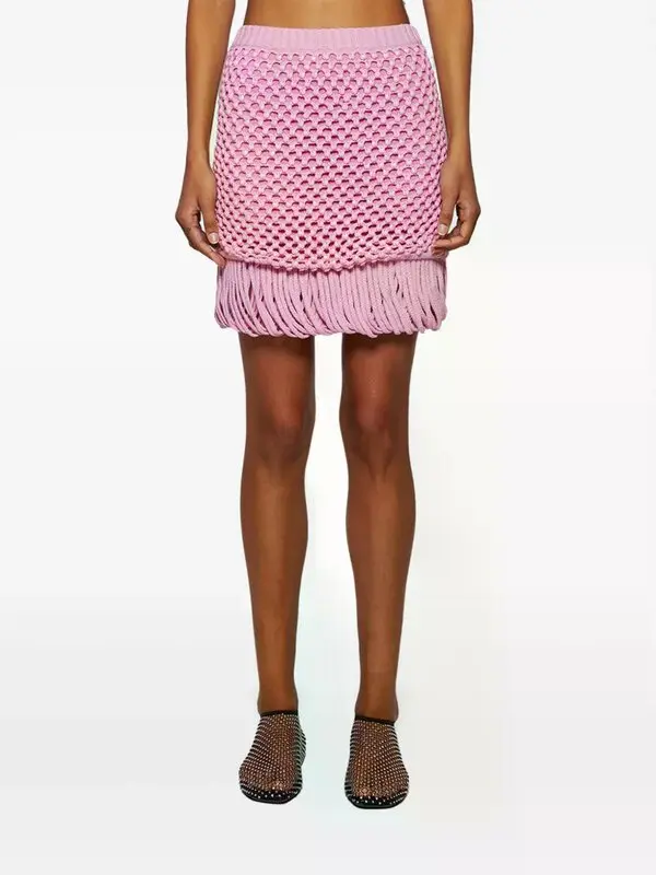DIOTIMA Fringe Knitted Mini Skirt