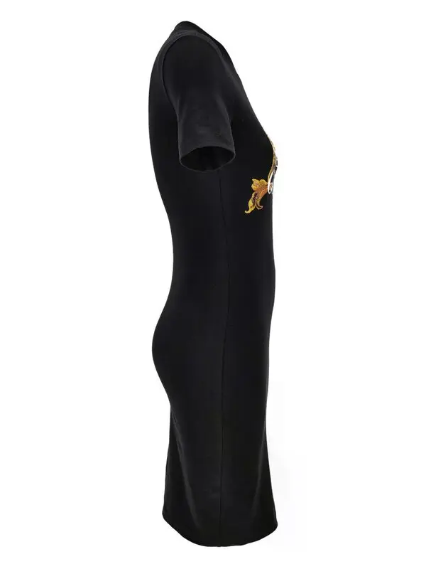 Versace Logo-print Midi Dress - Black