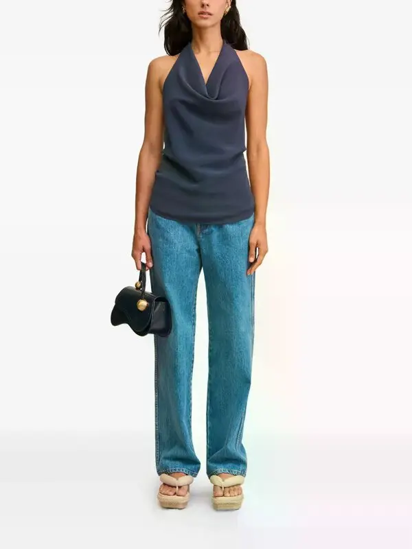 Cult Gaia Augusta Cowl-neck Top - Blue