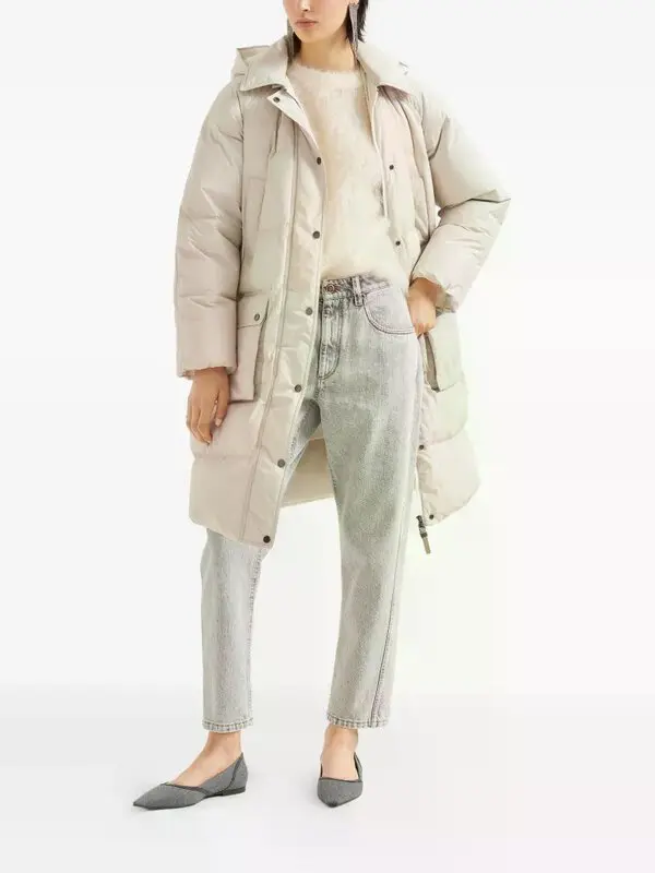 Brunello Cucinelli Hooded Quilted Coat