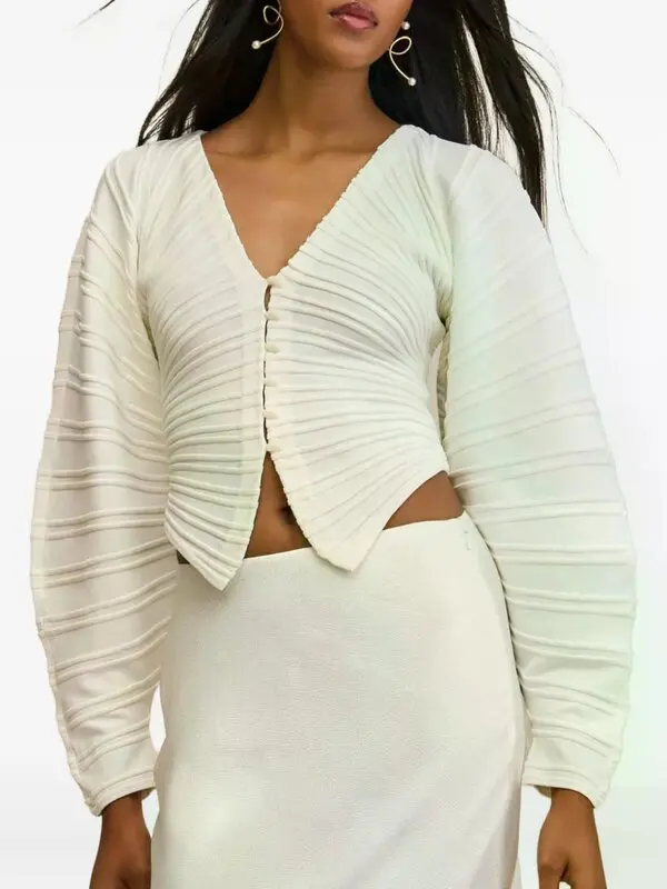 Cult Gaia Blair Pleated Cardigan - White