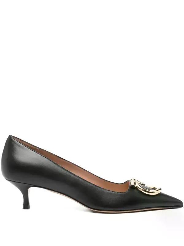 FERRAGAMO 40mm Maxi Gancini Leather Pumps