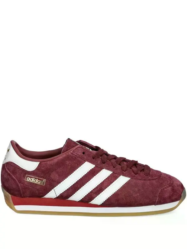 Adidas Suede Three-stripe Low-top Sneakers - Red