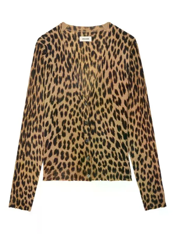 Zadig&Voltaire Manala Leopard-print Cardigan - Brown