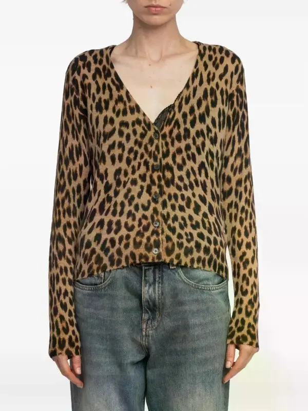 Zadig&Voltaire Manala Leopard-print Cardigan - Brown