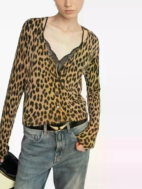 Zadig&Voltaire Manala Leopard-print Cardigan - Brown