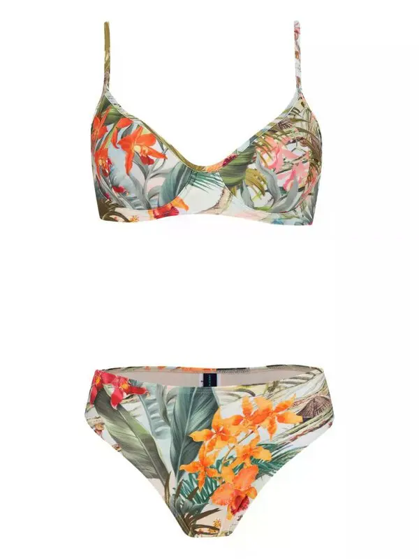 LYGIA & NANNY Lilica Tropical-print Bikini - Green