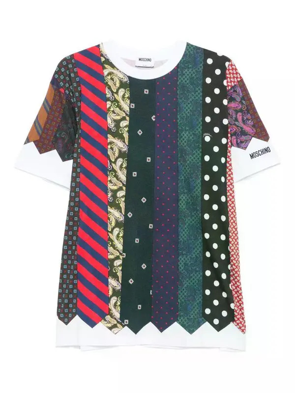 Moschino Tie-print Patchwork T-shirt