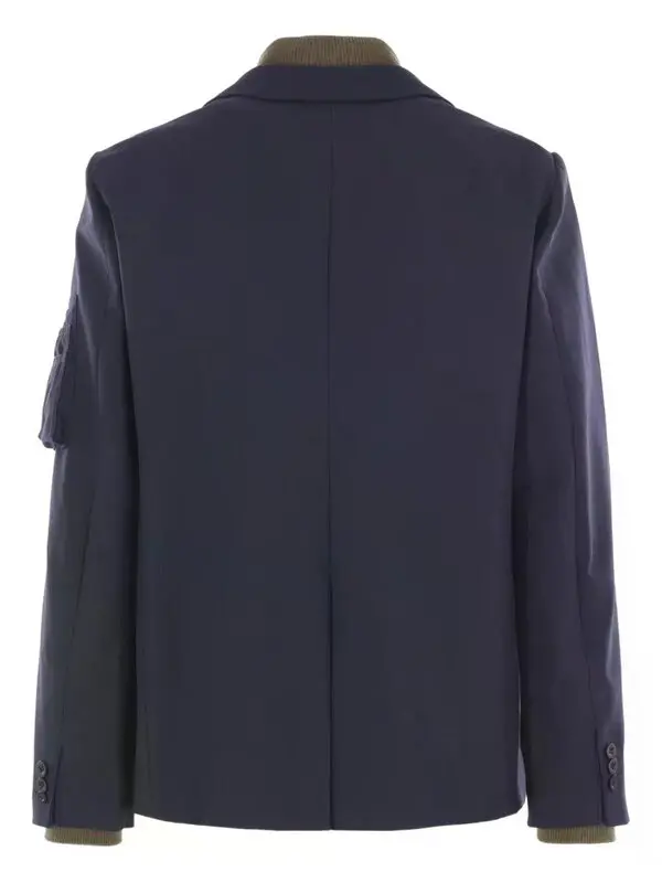 Sacai Zip-detail Button Jacket - Blue