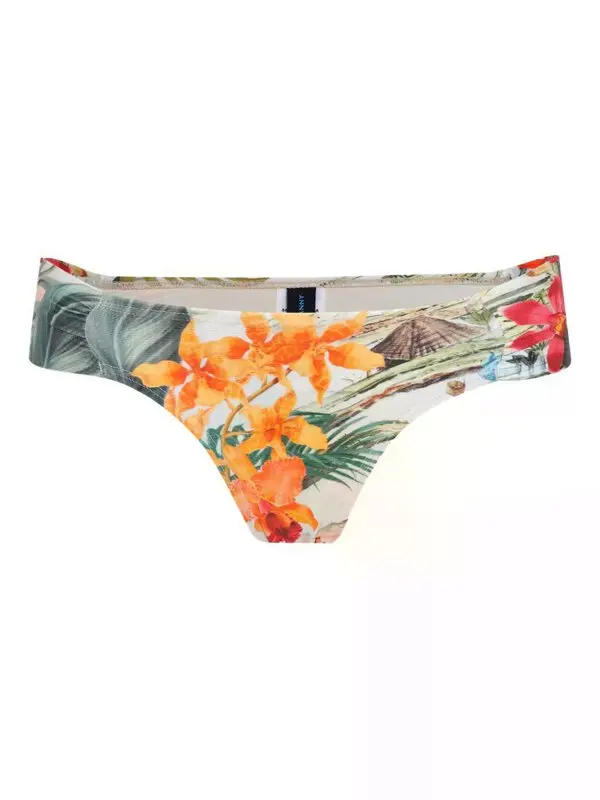 LYGIA & NANNY Ritz Floral-print Bikini Bottom - White