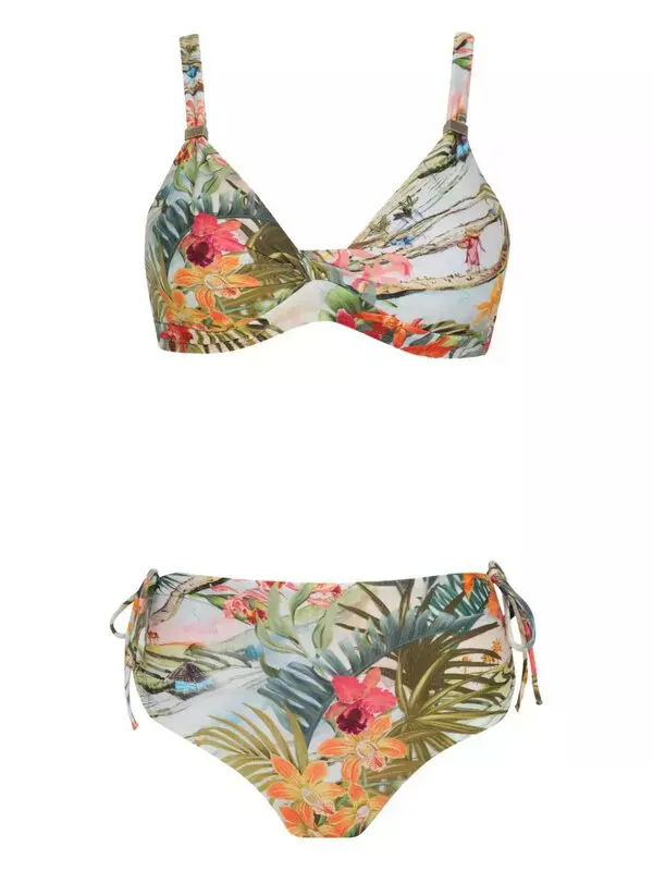 LYGIA & NANNY Marcela Tropical-print Bikini - Green