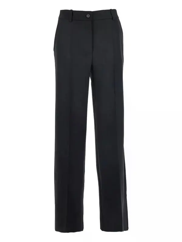 P.a.r.o.s.h Gabardine Straight Leg Trousers - Black