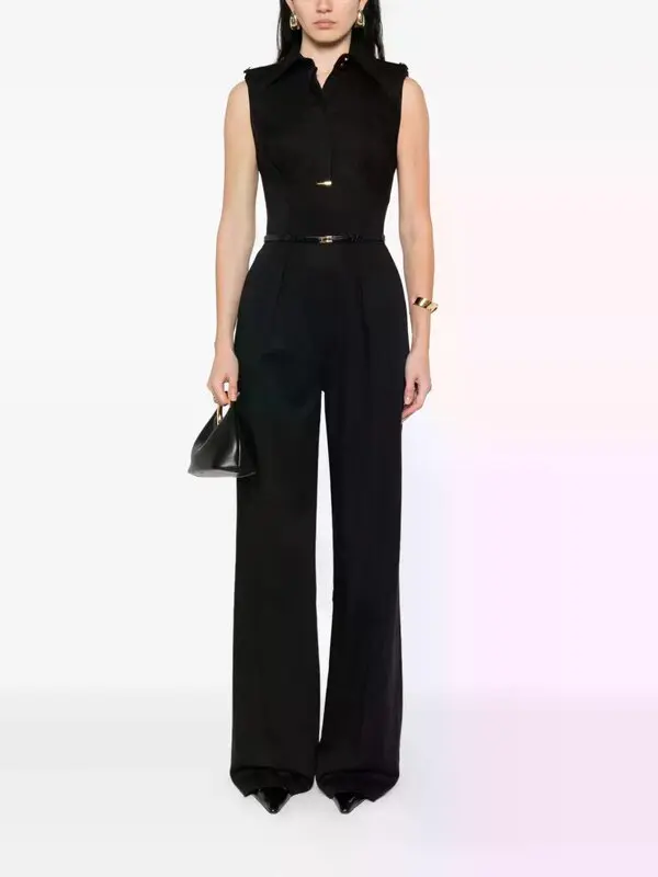Elisabetta Franchi Collared Belted Jumpsuit