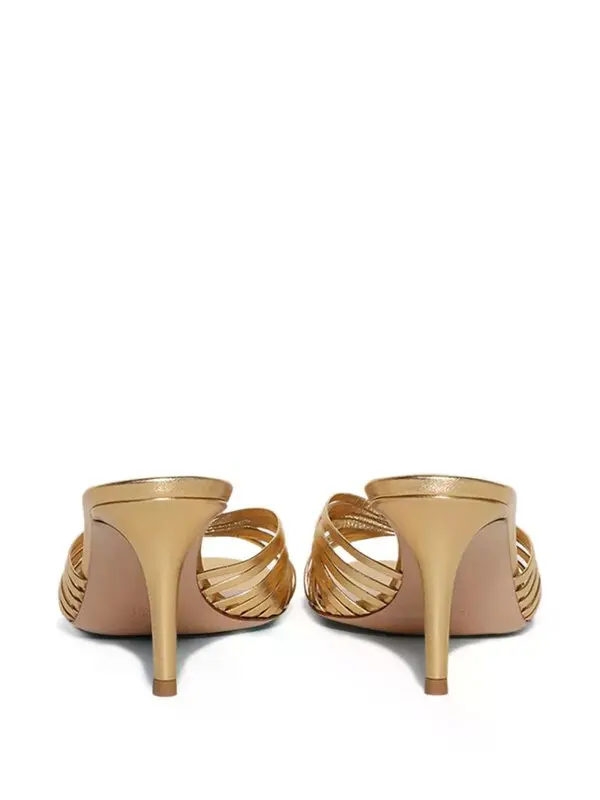 GIANVITO ROSSI Leather-trimmed Knotted Mules