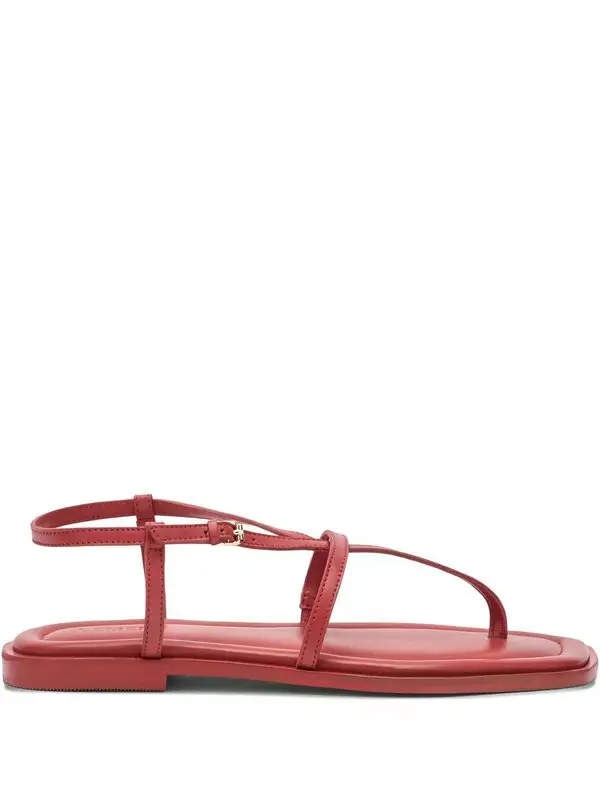 A.emery Leather Flat Sandals - Red